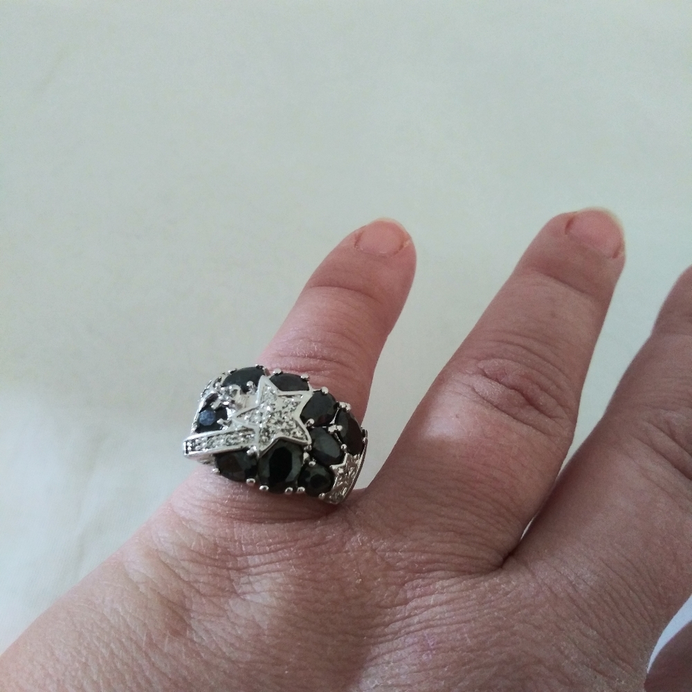 Vintage 18k Ge Black Gemstone And Cubic Zirconia Shoo… - Gem